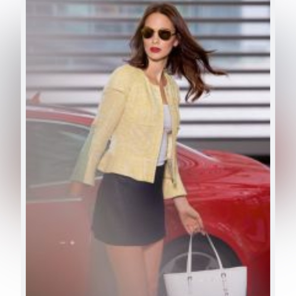 Burberry Light Yellow Leather Jacket - Gem